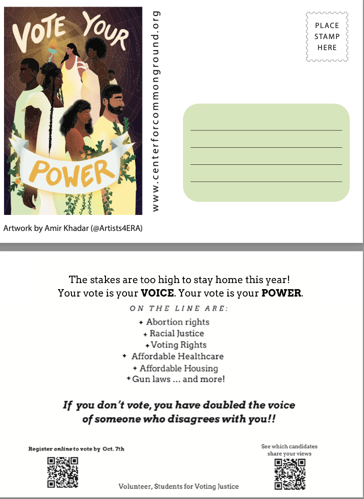Fight Voter Suppression: Postcard Campaign - Kerem Shalom